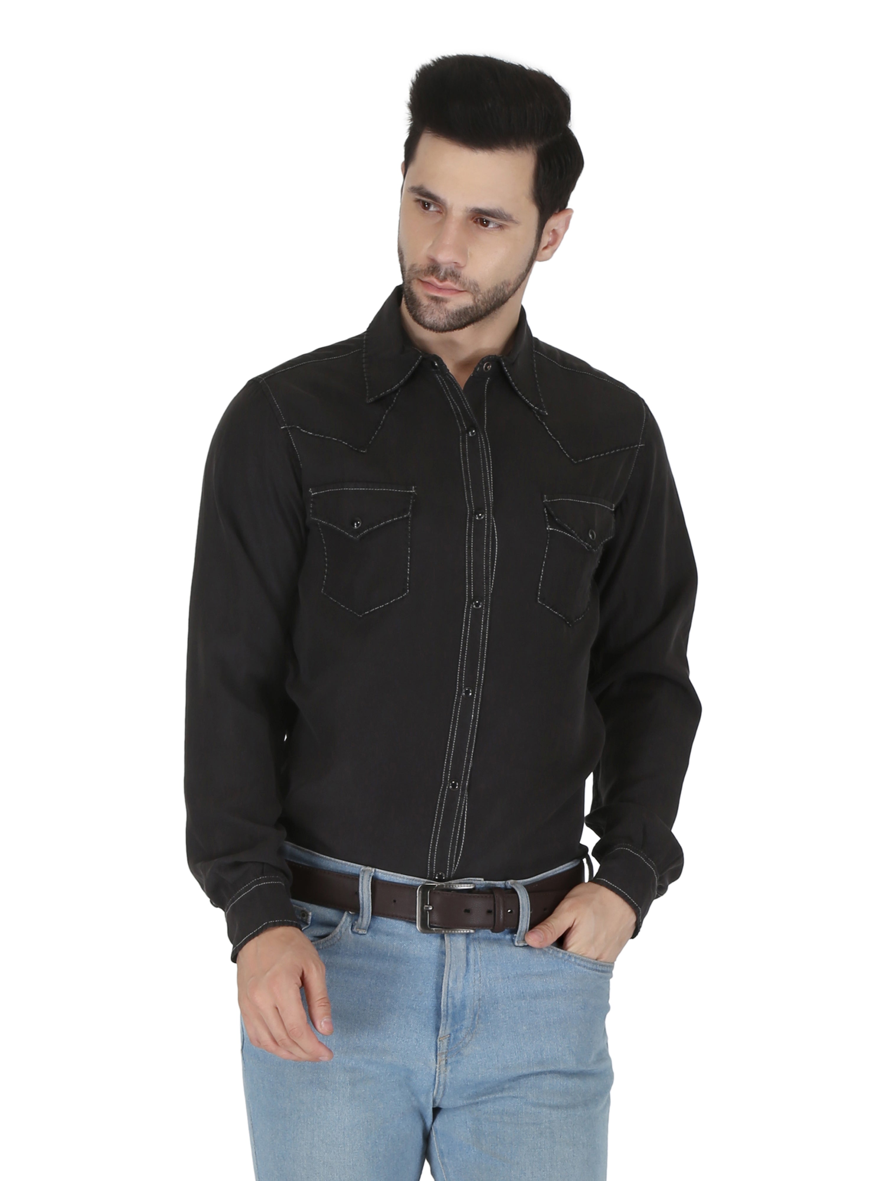 Black With Black Stitching Shirt – RRR Shirts